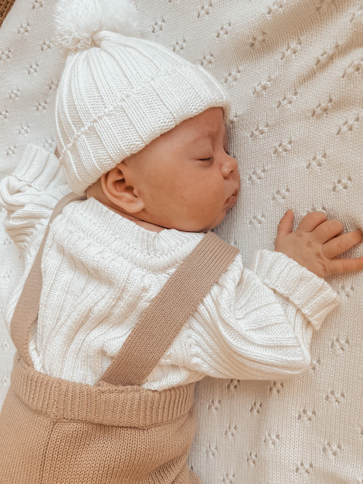 Little B's Ribbed Beanie - Milk – Luna + Luca